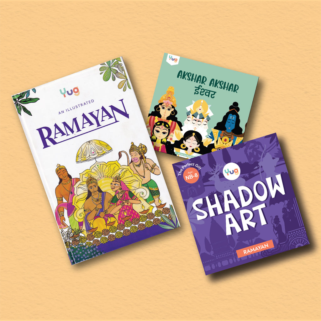 Ramayan Book + Shadow Art & Akshar Akshar Eeshvar Combo – shop yug